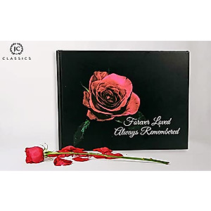 Funeral Guest Book | Memorial Guest Book | Guest Book for Funeral Hardcover | Guestbook for Sign in, Celebration of Life Memorial Service | Funeral Guest Sign Book with Memory Table Card Sign Included