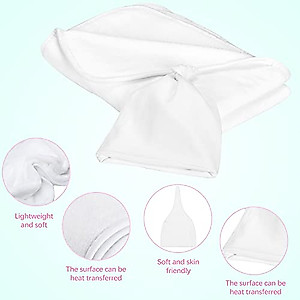 Sublimation Personalized Baby Name Blanket Soft Blank Name Blanket, 30x40 inch, Sublimation Baby Blanket and Sublimation Baby Cap Newborn Hat for Boys and Girls, White
