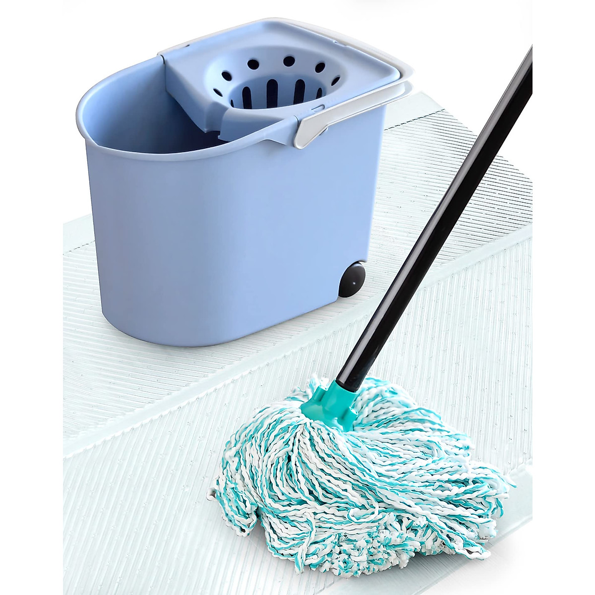 QWORK Floor Protector for Deep Pile Carpet, 36" x 25' Heavy-Duty Plastic Carpet Protector, Runner Guard Protector, No-Slip, Waterproof, Clear, for Home Office Hallway Runner