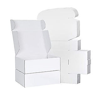 Shipping Boxes 12x9x4, HERKKA 20 PACK White Corrugated Cardboard Mailer Boxes, Medium Mailing Boxes for Packaging Small Business
