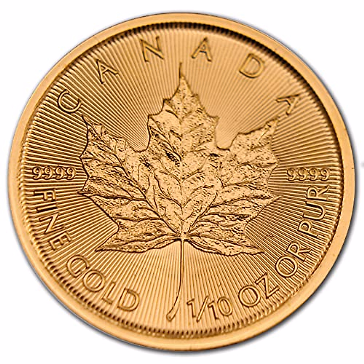 1979 - Present (Random Year) CA 1/10 oz Canadian Gold Maple Leaf Coin Brilliant Uncirculated (BU) with a Certificate of Authenticity $5 BU