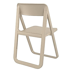 Compamia Dream Commercial Grade Folding Resin Outdoor Chair Taupe