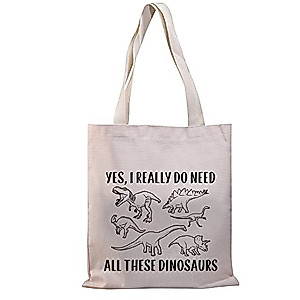 BDPWSS Dinosaur Tote Bag Funny Dinosaur Fans Gift Dinosaur Lover Bag Yes i Really Do Need All These Dinosaurs Travel Pouch (All dinosaurs TG)