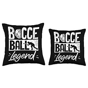 Boules - Lawn Bowls Bocce Ball Sports Designs Player Boules Bocce Ball Legend Funny Throw Pillow, 18x18, Multicolor