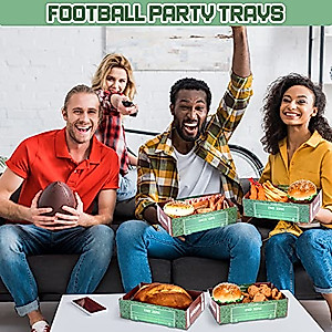 100 Pcs Football Paper Food Trays Ball Paper Party Bowls Sports Theme Candy Holder Trays Football Bowl Football Party Supplies Disposable Serving Tray for Football Sports Event Family Food Party Decor