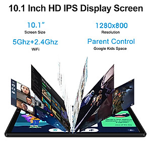 2024 Tablet 10 inch Android 13 Tablets with Octa-Core, 14GB RAM 128GB ROM, 8000mAh Battery, Drop-Proof Case, TF 512GB, HD IPS Touchscreen, 5G/2.4G WiFi, Bluetooth 5.0, GPS, Split Screen Support -Black
