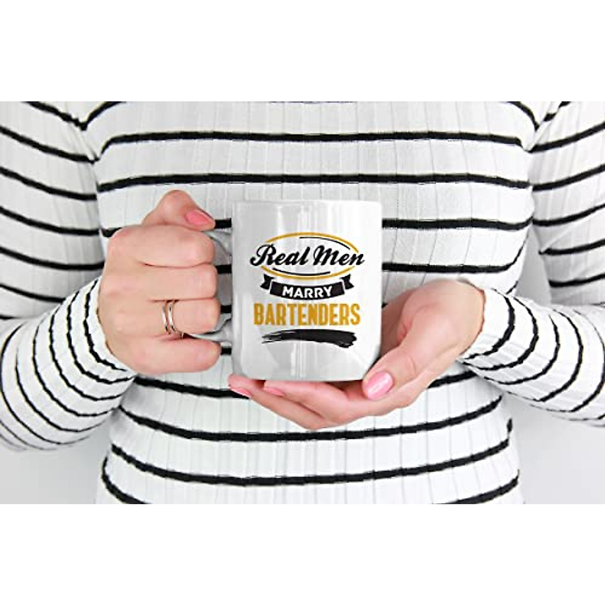 Real Men Marry Bartenders White Ceramic Coffee & Tea Mug (11oz)