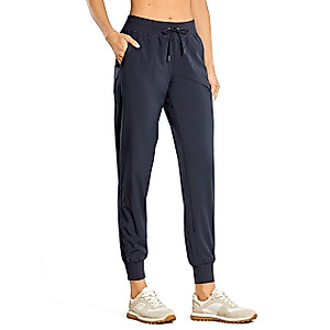 CRZ YOGA Women's Lightweight Workout Joggers 27.5" - Travel Casual Outdoor Running Athletic Track Hiking Pants with Pockets Navy XX-Small