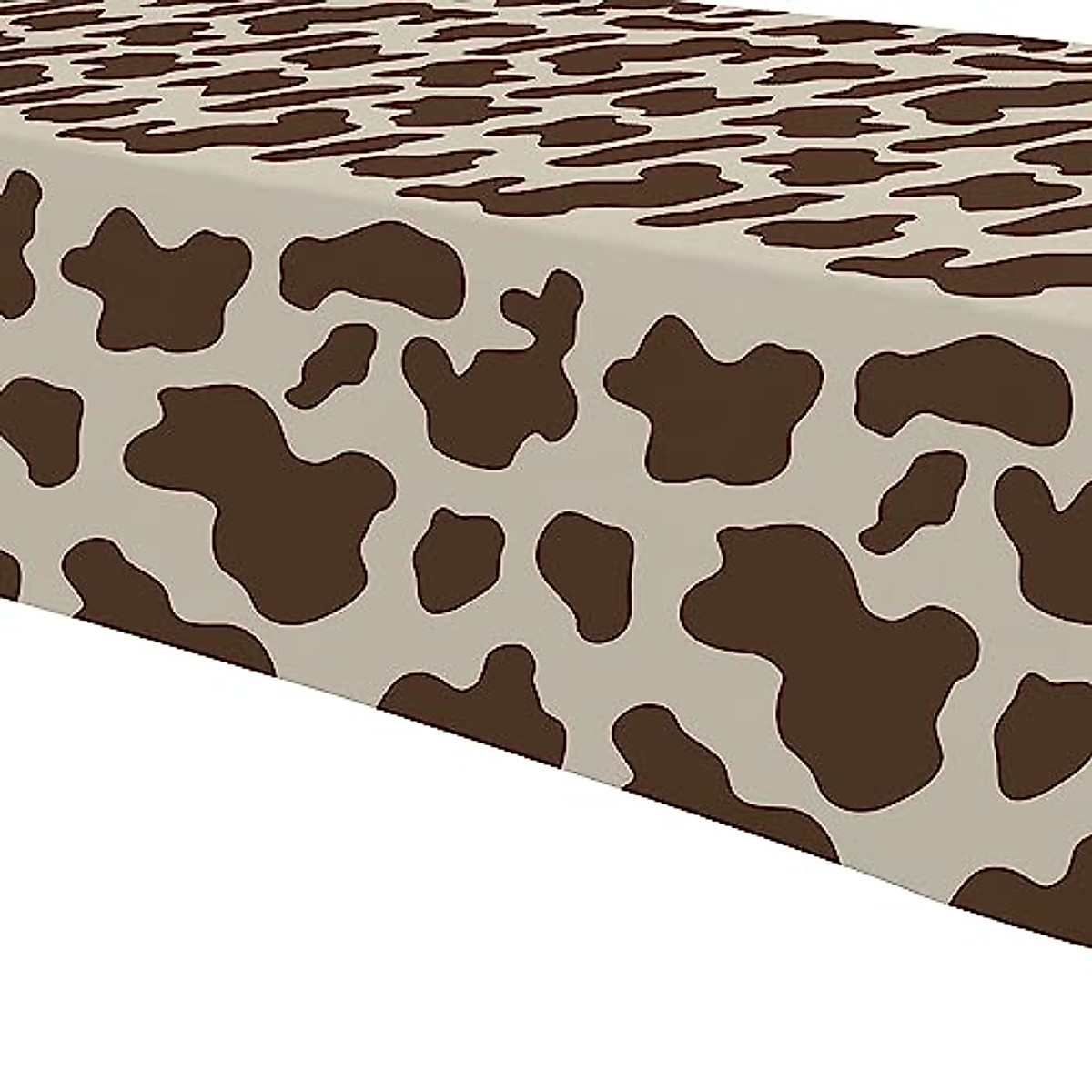 Xigejob Cow Print Party Tablecloth Supplies For Cowboy Birthday Decorations - Disposable Brown Cow Party Table Cover, Western Cowboy Farm Baby Shower Birthday Table Decorations - 2 Pack (54in x 108in)