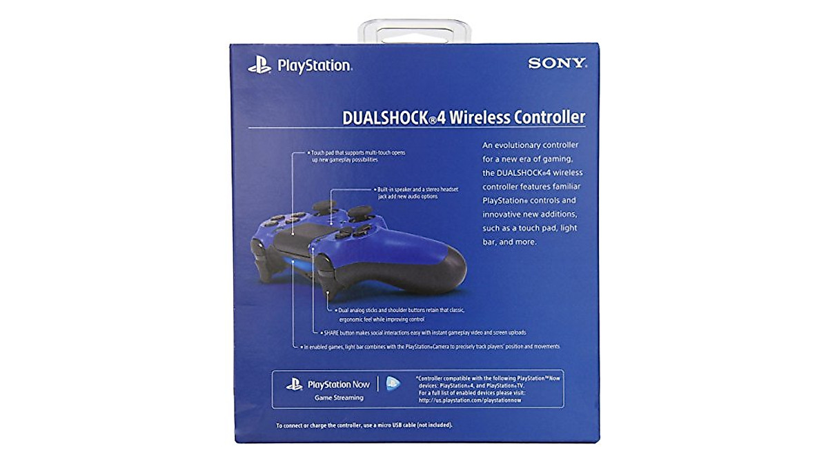 DualShock 4 Wireless Controller - Wave Blue Renewed