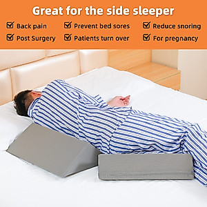 Fanwer Bed Wedges & Body Positioners (3 in 1), 40 Degree Wedges for Bed Positioning,Positioning Pillows for Elderly, Wedge Pillow for Bed Sores, Side Sleeping, After Surgery, Knees Elevated,Back Pain