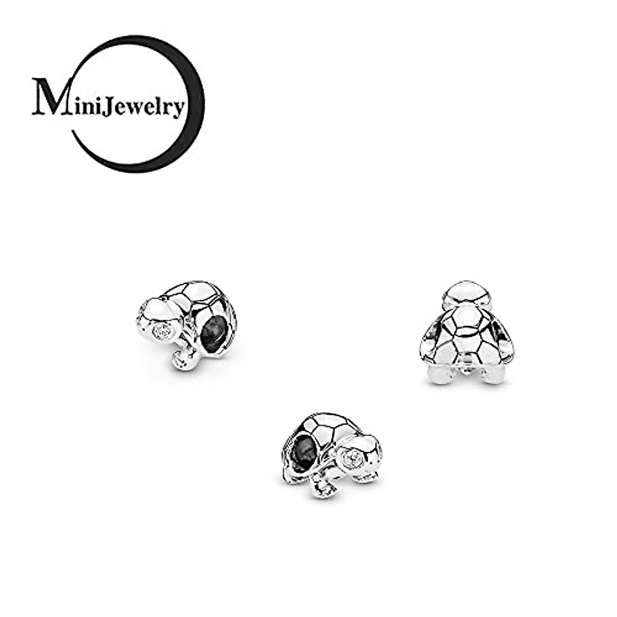 MiniJewelry Lucky Twinkle Turtle Charm fits Pandora Moments Bracelets Women Birthday Sterling Silver Bead