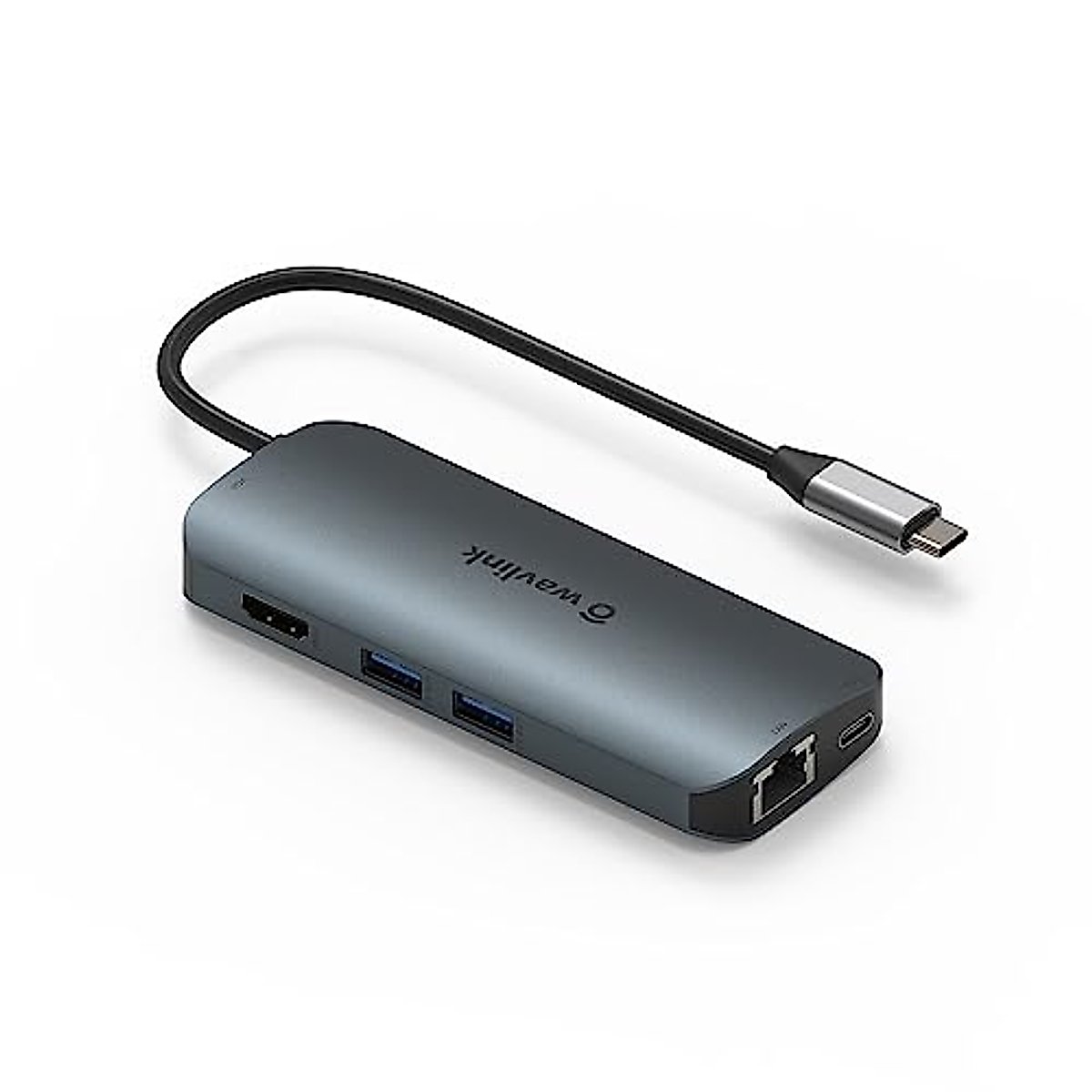 WAVLINK USB C Hub, 8-in-1 Type C Adapter Mini Docking Station with 4K 30Hz HDMI, 2K 60Hz VGA, Gigabit Ethernet, 2 USB 3.0, SD/TF Card Reader, 87W Power Delivery for MacBook Pro and More