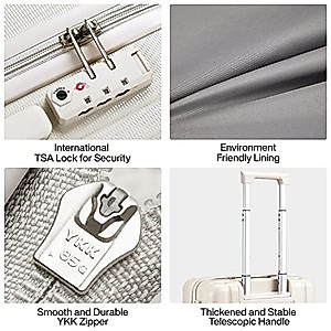 Hanke 20/29 Inch 2 Piece Luggage Sets PC Lightweight Hardshell Suitcases with Spinner Wheels & TSA Lock, Extra Large Rolling Travel Luggage, Nestable Storage 2 Piece Set 20/29(Ivory White)