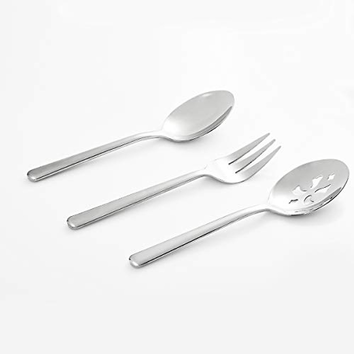 Serving Spoon x 2,Slotted Serving Spoon x 2,Serving Forks x 2,RTT 9 Inch Stainless Steel Catering Serving Utensils for Party Buffet Dinner Banquet Cooking Kitchen Basics,Mirror Finish Flatware