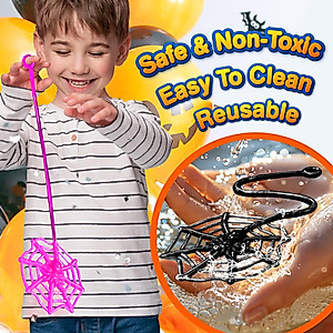 24Pcs Sticky Spider Web Party Favors Pack, 7.5 inches in Total Length, Halloween Party Favors, Gifts For Birthday, Goodie Bag Classroom Prizes, 4 colors