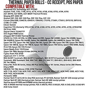 (100 Rolls) 3 1/8 x 230 Thermal Paper Receipt Rolls (55 GSM Premium Quality German Paper) Fits All POS Cash Registers BPA Free - BuyRegisterRolls