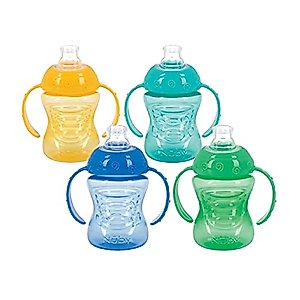 Nuby Two-Handle No-Spill Super Spout Grip N' Sip Cu (4 Count, CMV)