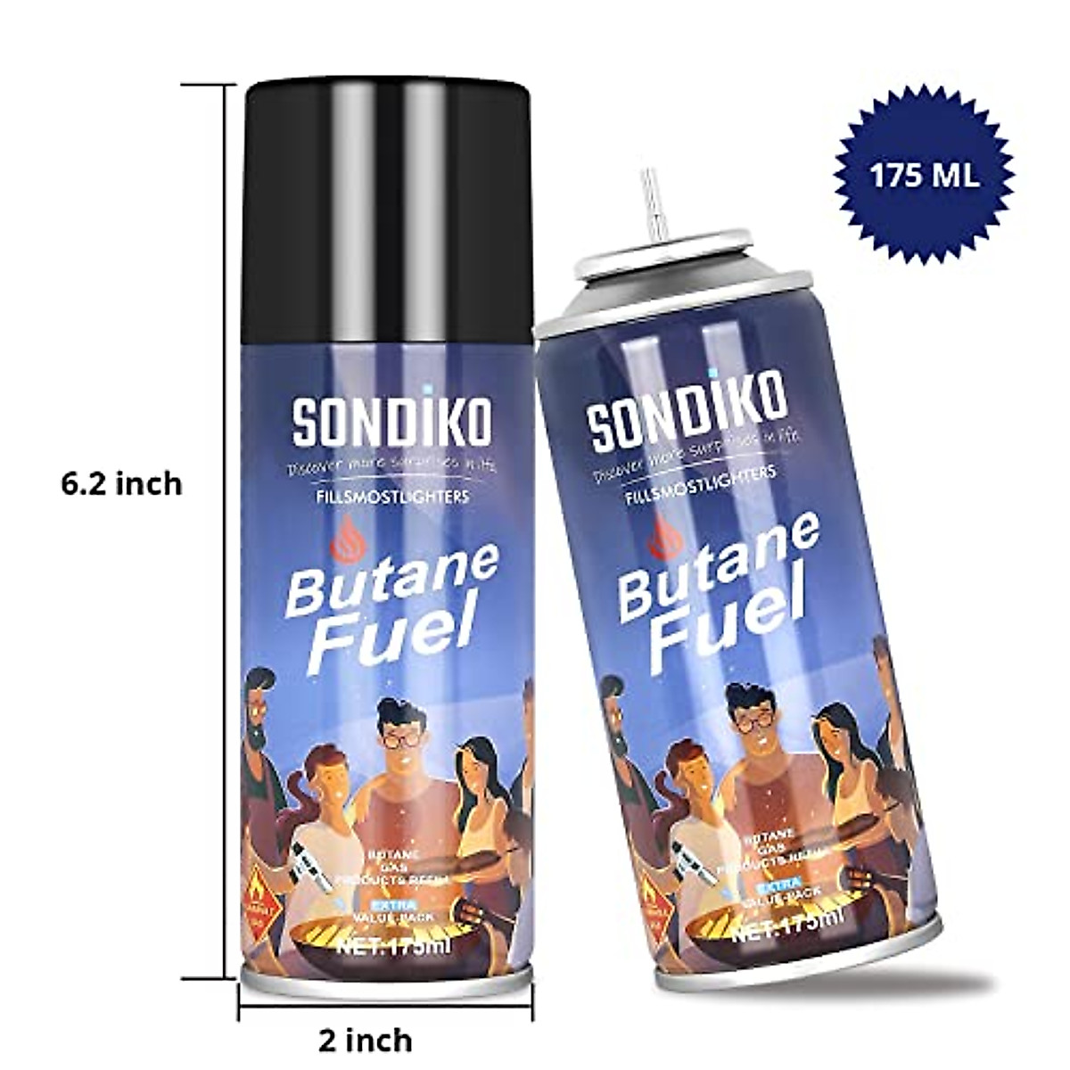 Sondiko Butane Torch and Fuel Refill, S400 with 170 ml Gas Included. Kitchen Torch Lighter Blow Torch with butane refill for BBQ, Creme Brulee, Baking.