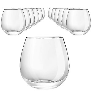 Papyon Unbreakable Plastic Wine Cups 16 oz, Clear Wine Glasses for Wedding, Parties, Events, Catering, BPA-Free, Reusable Shatterproof Stemless Wine Cups, Cocktail Glass (24-Pack, 16 oz)