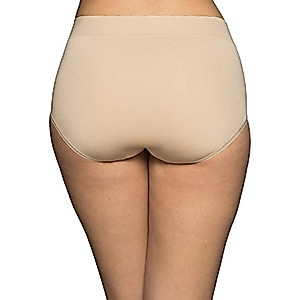 Vanity Fair Women's Seamless Underwear, Light Smoothing, No Pinch No Show, Brief-3 Pack-Neutral/Neutral/Neutral, 8