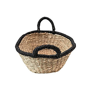 Bloomingville Seagrass Handle & Black Trim, Natural Basket (AH1702)
