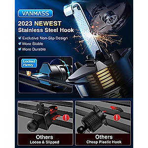 VANMASS [Latest Model] Car Phone Holder Mount, Dashboard Phone Holder Universal Powerful Suction Cup Mount, Dash Windshield Air Vent Truck Stand Compatible with All Phones Black