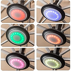 PURPLE LEAF Patio Umbrella Light with Remote Control 12 Color Brightness for Patio Umbrellas, Camping Tents or Outdoor Use (Black)