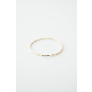 Honeycat Super Skinny Hammered Stacking Ring in Solid 14K Gold or 14k Rose Gold (Size 5-9) (Gold, 8)