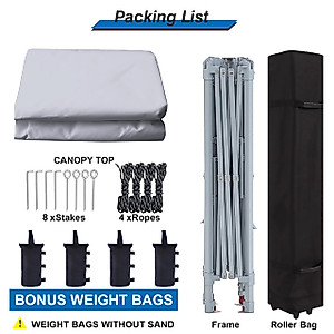 MASTERCANOPY Pop-Up Canopy Tent 13x13 Instant Shelter Outdoor Canopy with Wheeled Bag (White)