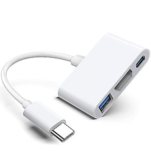 USB-C Digital AV Multiport Adapter, Apple MFi Certified Digital AV Dongle with HDMI 4K@60Hz & USB-A 3.0 & 100W Charge for iPhone 15, MacBook Pro Air M1 M2 M3, iPad Pro, iMac, Samsung S24 and More