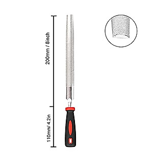 YKLP 8inch Diamond Coated Half Round File Plastic Handle Hand Tools for Grinding on Glass, Stone, Marble, Rock, Bone 120 Grit2