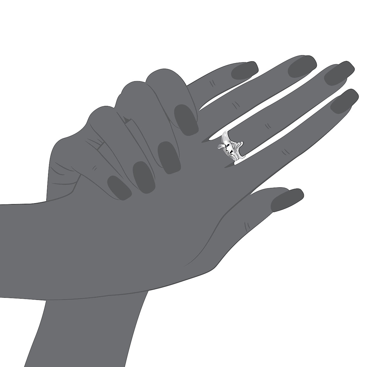 WithLoveSilver 925 Sterling Silver Cute Happy Whale Ring (9)