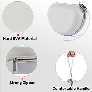 Comecase Travel Hard Carrying Case Compatible With Beats Solo 4/ for Beats Studio Pro/for Beats Solo3/ for Beats Studio3/ for Beats Solo2/ Solo Pro Bluetooth On-Ear Headphones - White