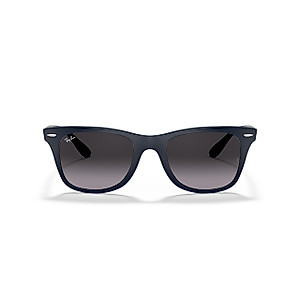 Ray-Ban RB4195 Wayfarer Liteforce Square Sunglasses, Matte Blue/Light Grey Gradient Dark Grey, 52 mm