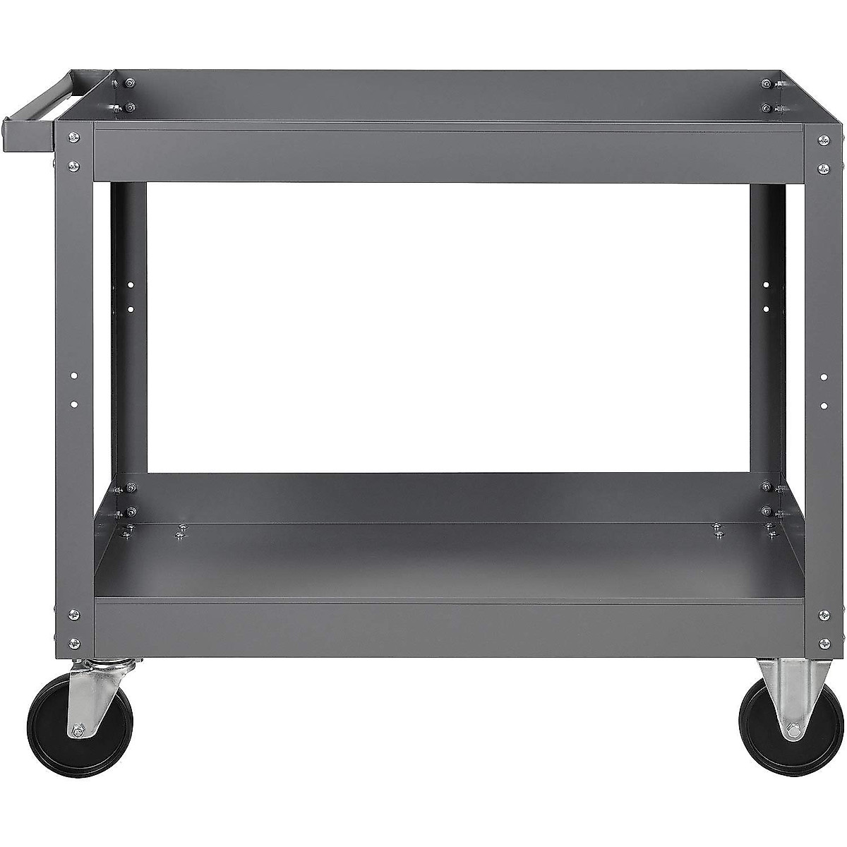 Global Industrial 2 Shelf Deep Tray Steel Stock Cart, 800 Lb. Capacity, 36"L x 24"W x 32"H