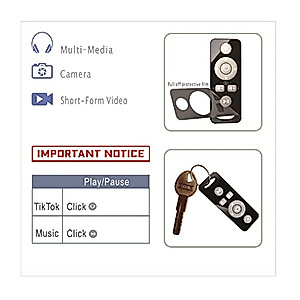 Mars Fox BT Multimedia Music Remote for Android System Smartphone Tablet Devices Tiktok Camera Remote(add Music Play Function) Must Turn on assistive Touch if iOS System Like ipad iPhone ect.