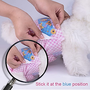 Flying Paws Disposable Female Dog Diapers, Puppy Diapers with Adjustable Elastic Waistline for Female Dog or Cat in Heat, Incontinence，Diaper with Wetness Indicator.… (XXS-10 Count)