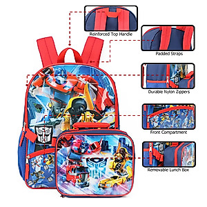 Transformers 16'' Full Size Backpack Lunchbox Set Bookbag School Set