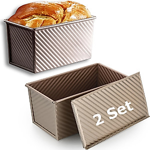 Star Bread Pan Non-stick Toast Mold for Oven Baking, Steel Hotdog-shaped Cake Pan Baking Mold for Home and Kitchen (Loaf Pan, Set of 2)