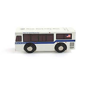 MUNI PALS Munipals New York City Bus Wooden Roadway Orion VII Hybrid Electric Bus–Child Safe and Tested Wood Toy Bus
