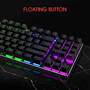 Havit Mechanical Keyboard and Mouse Combo Wired 89 Keys Backlit Gaming Keyboard Red Switch, 4800 D P I Mouse with 6 Button, Gaming Mouse Pad for PC Gamer Computer Laptop (Renewed)