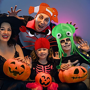 Kasyat 3 Pcs Octopus Clown Fish Crab Hats Ocean Sea Animal Hats Halloween Hat Crazy Costume Hat for Photo Booth Cosplay Funny Party