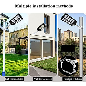 DOOR 1000W Solar Street Lights Outdoor lamp,Dusk to Dawn Solar LED Light, Dusk to Dawn with Radar Sensor, for Parking Lot/Stadium/Yard/Garage/Garden