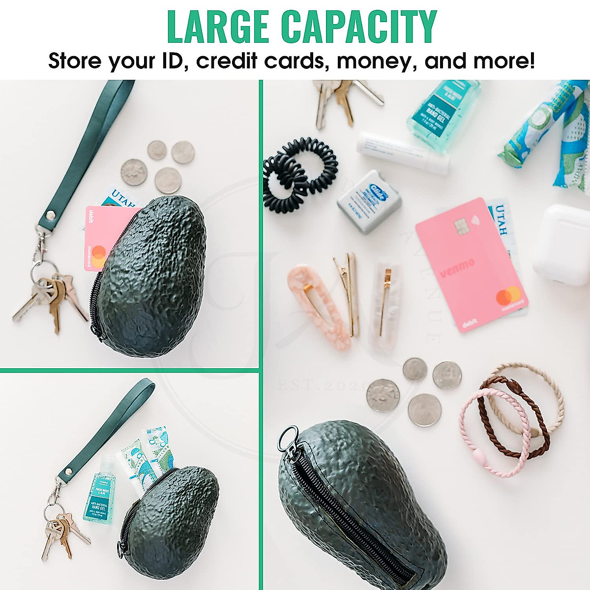 Avocado Coin Purse For Women/Avocado Gifts Wallet Purse Coin Pouch /Vegan Gifts or Keto Gifts Keychain /Novelty Purse Pouch Wristlet Wallets for Women/Avocado Stuff or Avocado Wallet Wristlet