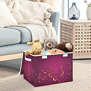 innewgogo Butterfly Storage Bins with Lids for Organizing Storage Baskets with Handles Oxford Cloth Storage Cube Box for Cat Toys