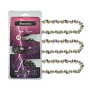 Buezeu (3 Pack) 18 inch chainsaw chain 3/8"LP .050" Gauge, 62 Drive Links for Echo, Poulan, Remington (18-Inch 62DL).