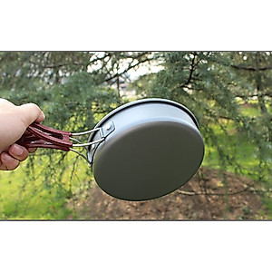 AIROKA Aluminum alloy Non-Stick Medium Frying Pan with Folding Handle for Outdoor Camping Picnic Hiking