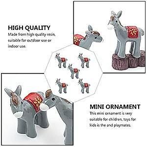 generic Miniature Animals Figurines Mini Resin Donkey Fairy Garden Micro Landscape Decoration DIY Terrarium Crafts Bonsai Ornament 5pcs