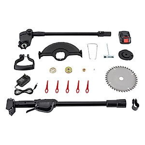 300W Cordless Grass Cutter, Electric Rechargeable Grass Trimmer with Brushless Motor, 6000Rpm No-Load Speed, 1500Mah Battery Powered Handheld Weed Wacker Edge String Trimmer for Garden Lawn Yard